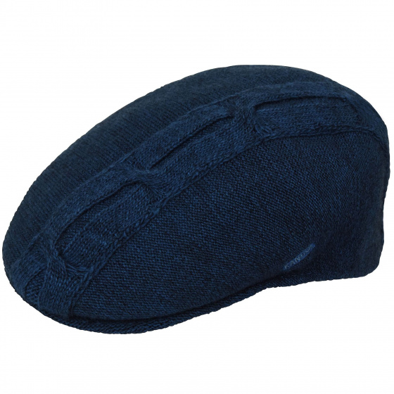 Flat Cap Cable 504 Dark Blue- Kangol Reference : 8527 | Chapellerie Traclet