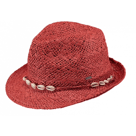 Trilby Arday Hat Red Straw Paper Barts